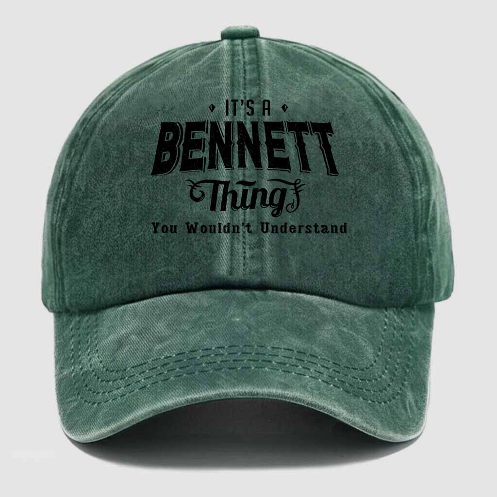 Bennett Thing Washed Baseball Cap – Personalized Last Name Hat ...
