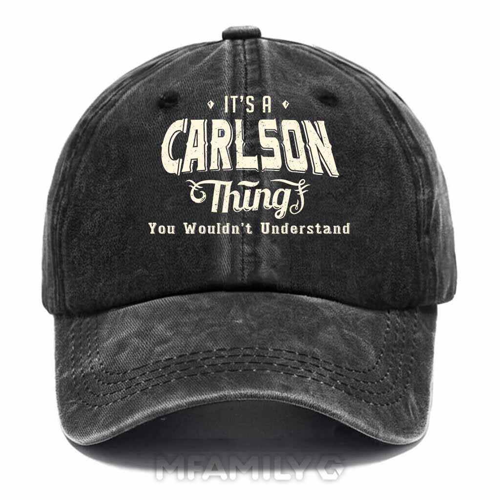 Carlson Thing Washed Baseball Cap – Funny Personalized Family Hat ...