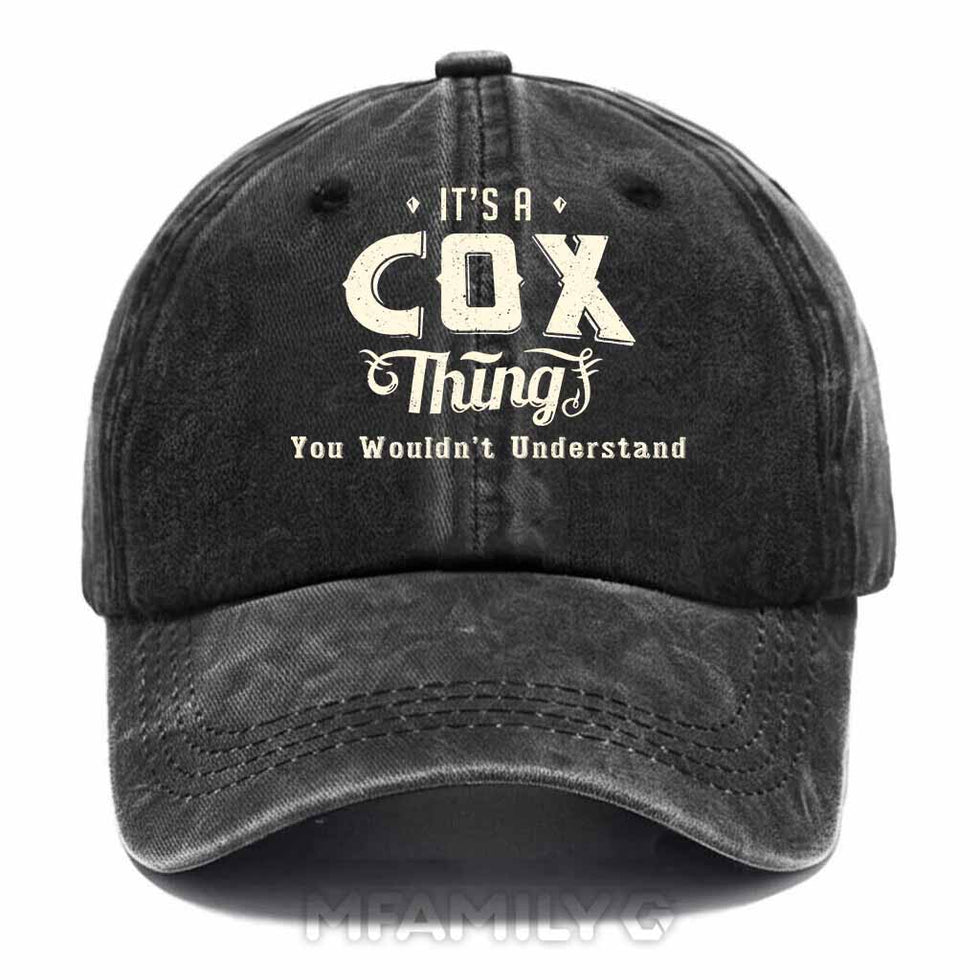 Cox Thing Washed Baseball Cap | Fun Family Pride Hat – MFamilyHub LTD