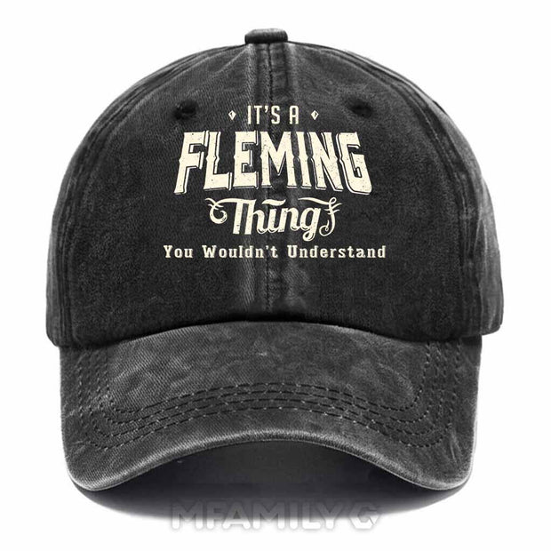 Fleming Thing Washed Baseball Cap – Personalized Vintage Family Hat ...