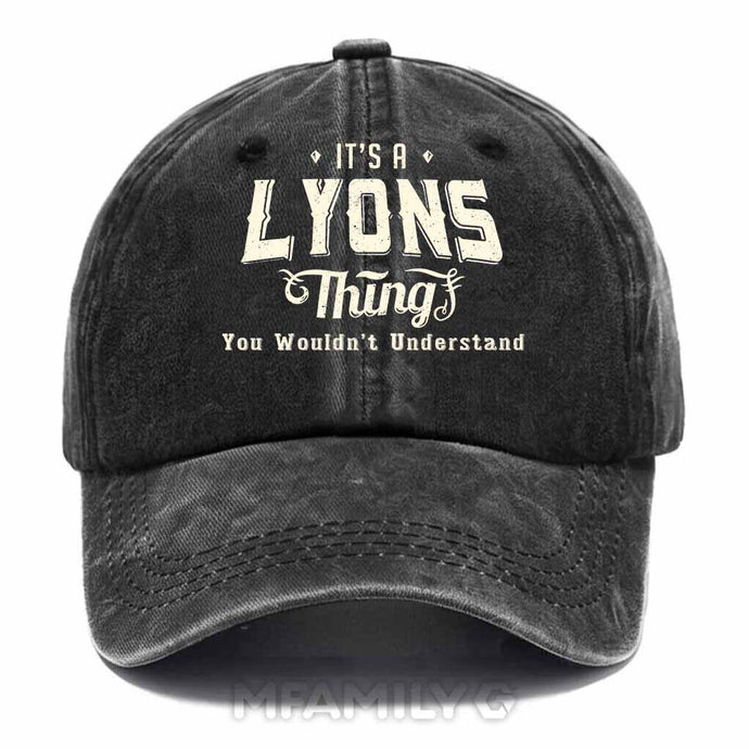 Lyons Thing Washed Baseball Cap – Personalized Vintage Family Hat ...