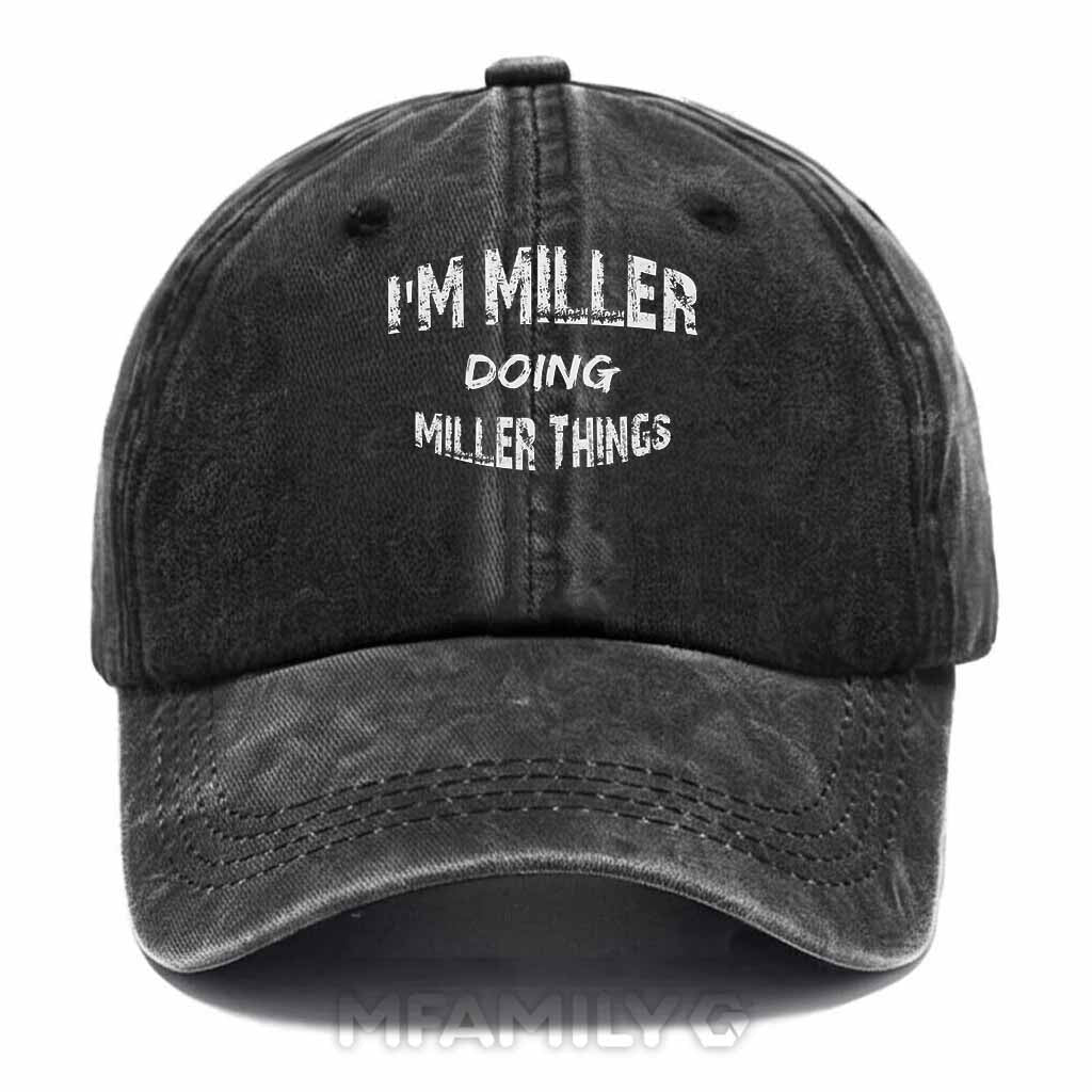 Miller Doing Miller Things Baseball Cap | Vintage Family Hat ...